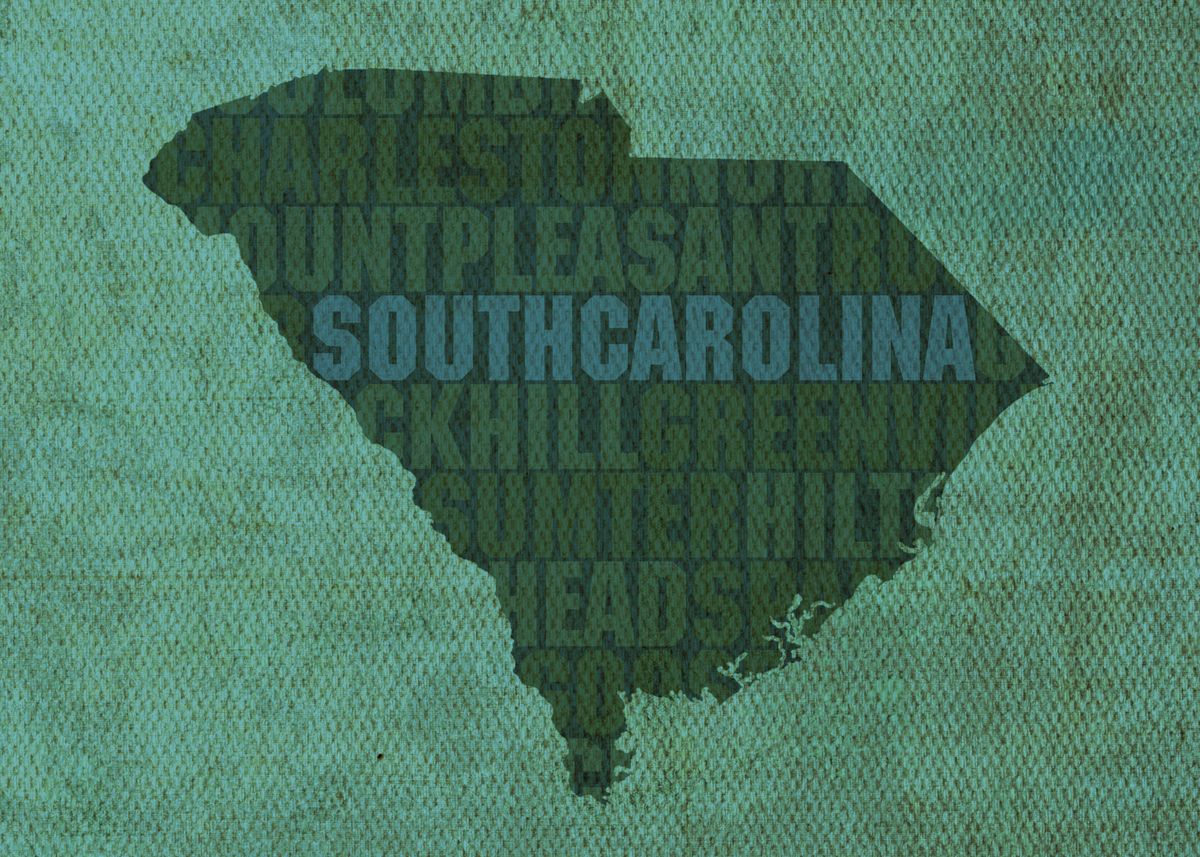 'South Carolina State Words' Poster, picture, metal print, paint by ...