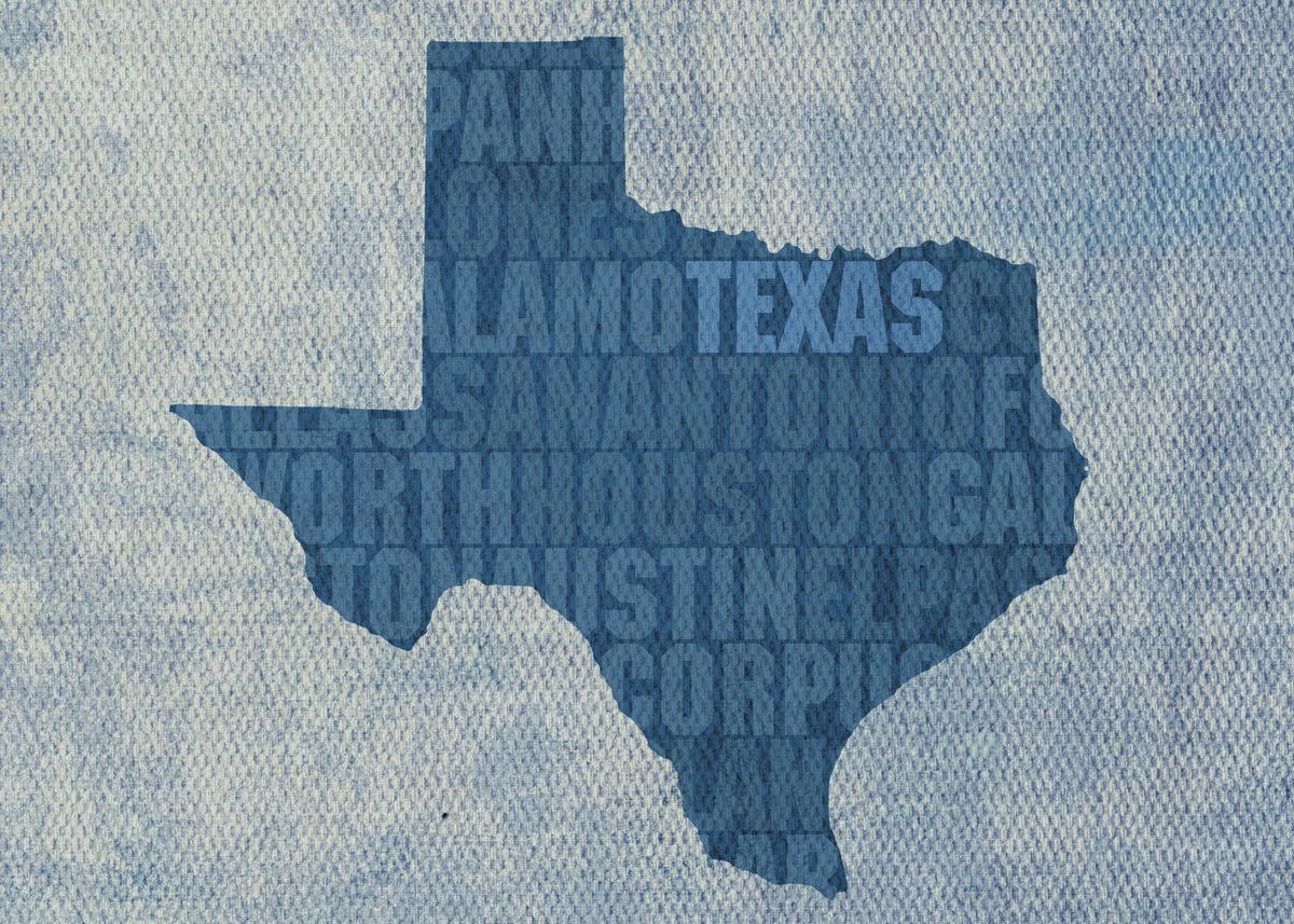 'Texas State Words' Poster, picture, metal print, paint by Design ...