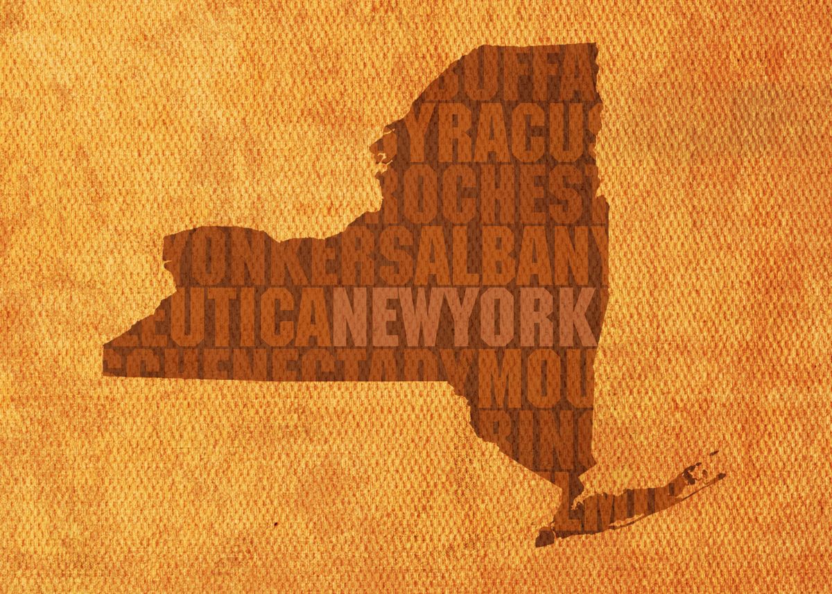 'New York State Words' Poster by Design Turnpike | Displate