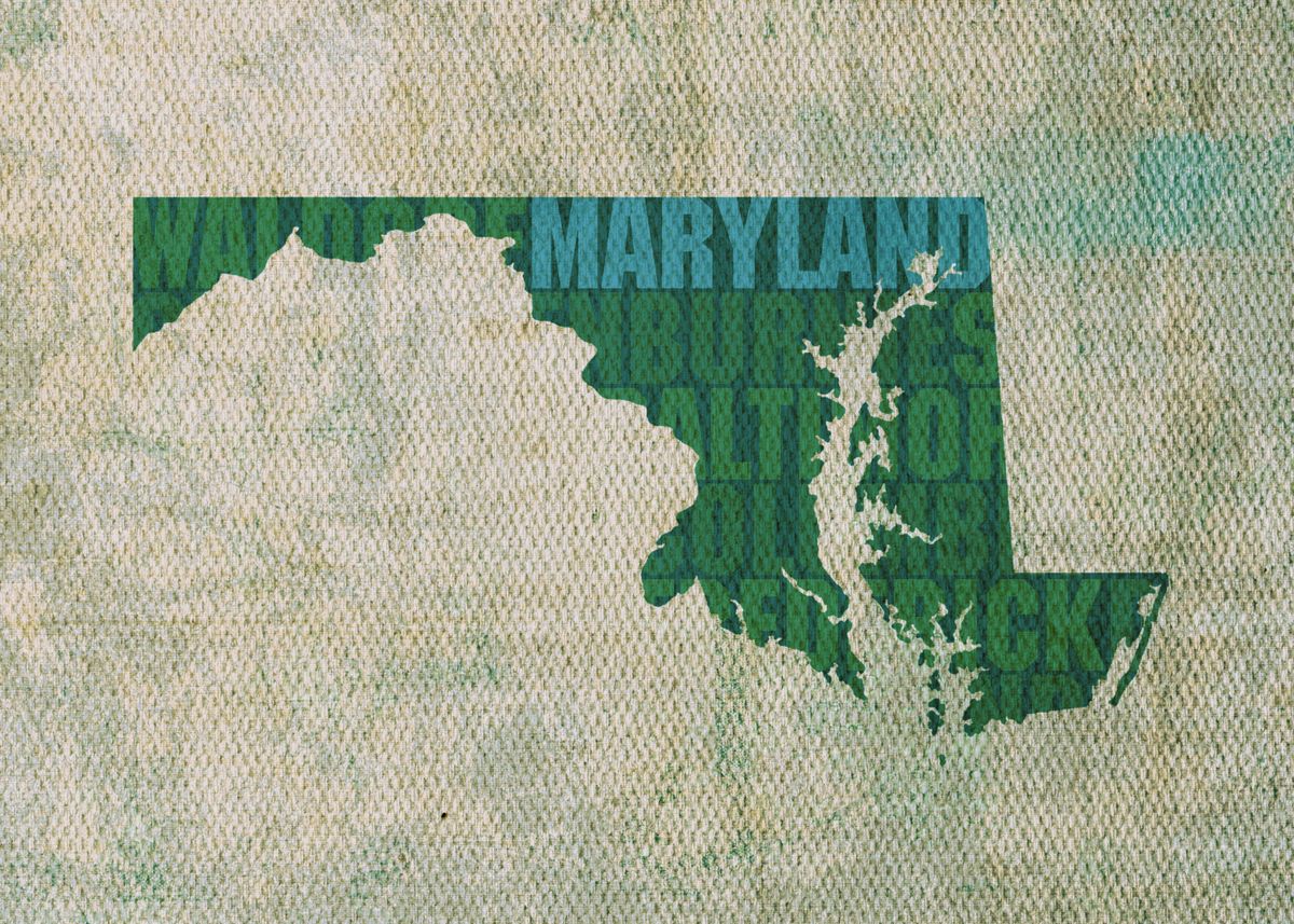 'Maryland State Words' Poster, picture, metal print, paint by Design ...
