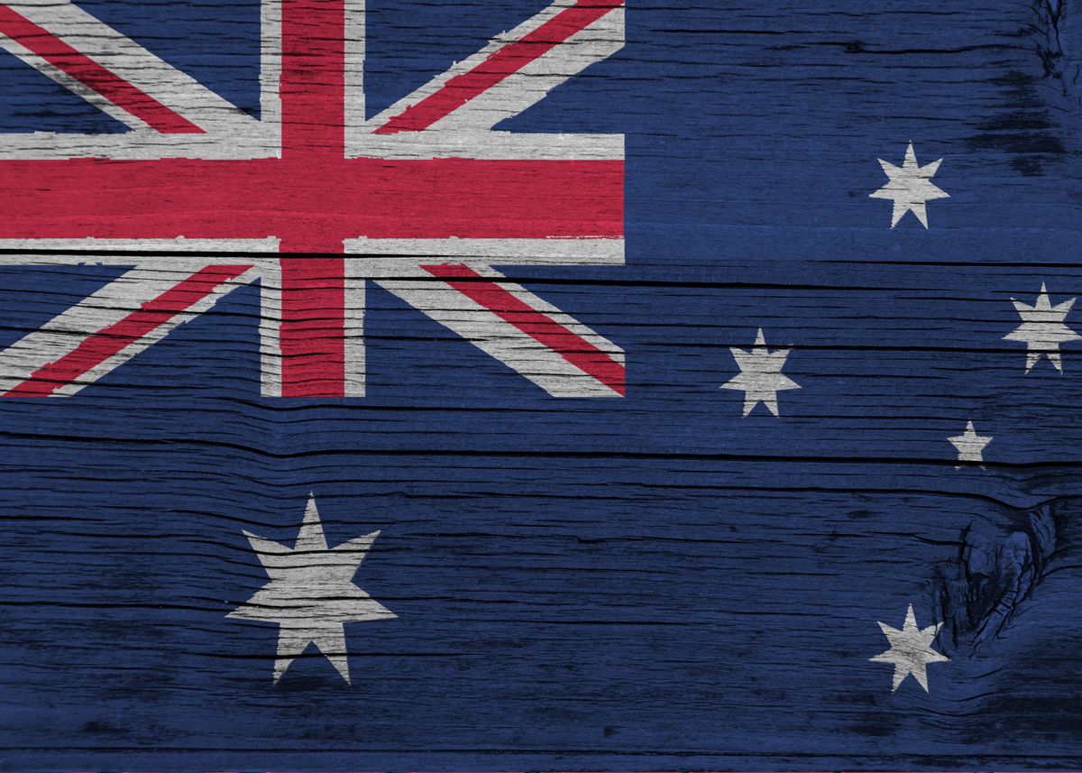'Wooden Australian Flag' Poster by John Lucke Designs | Displate