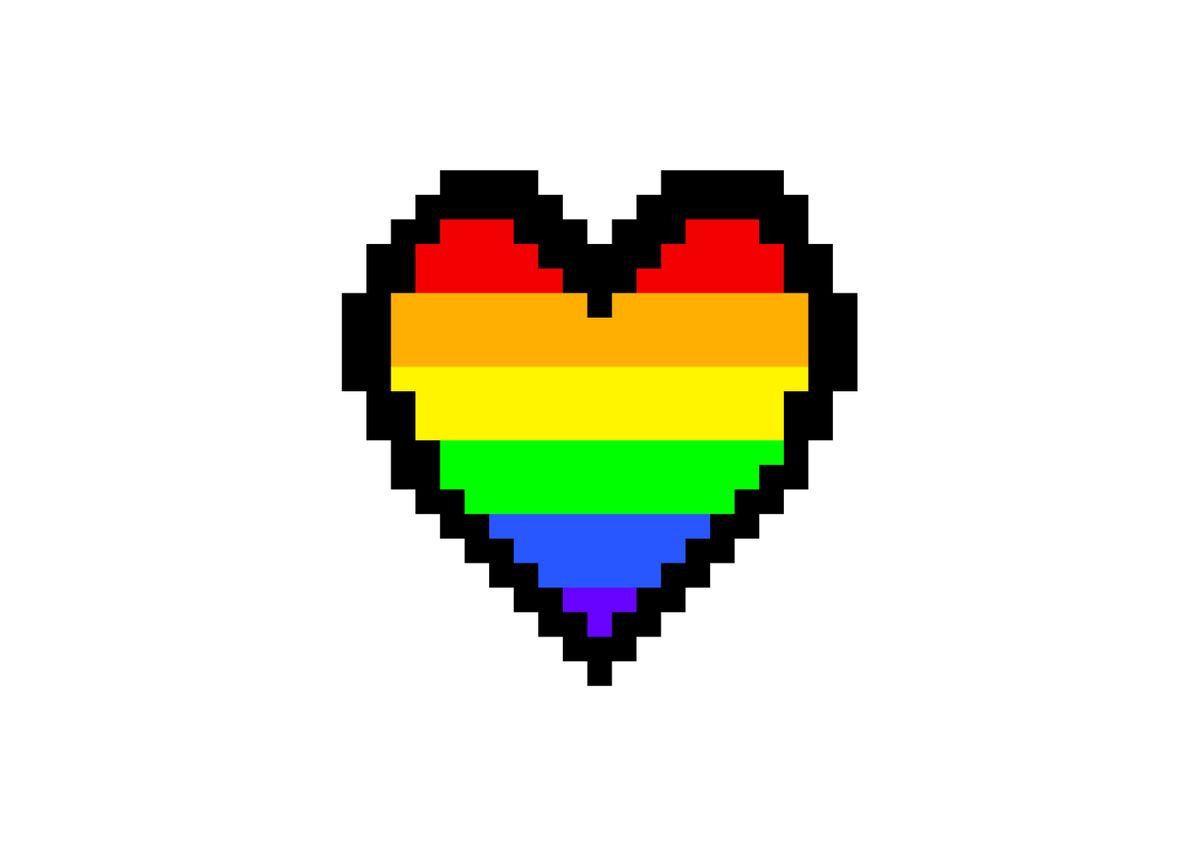 'Pixel art heart rainbow' Poster by Gianfranco Grenar | Displate