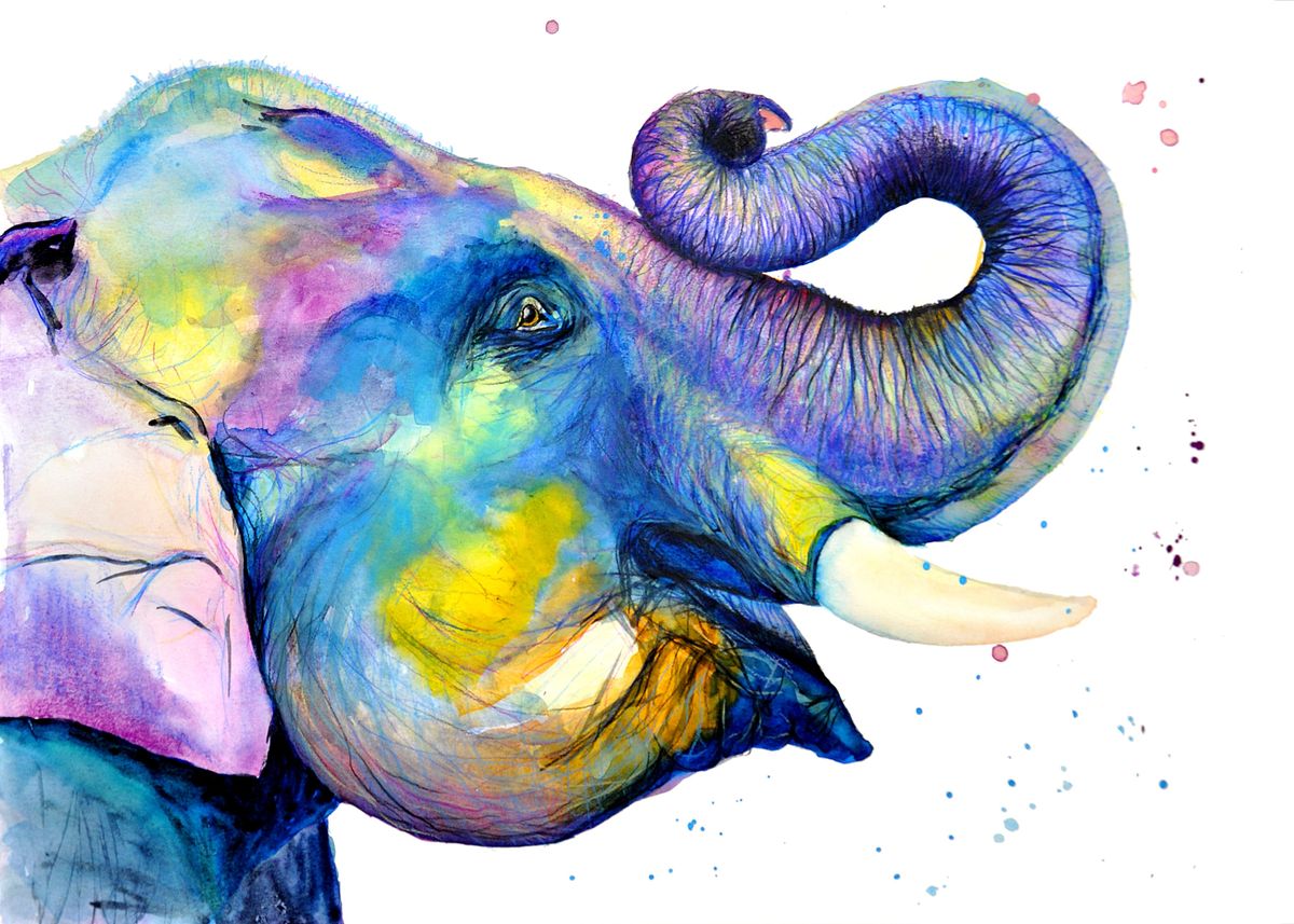 'duhovy slon' Poster by weronika gray | Displate