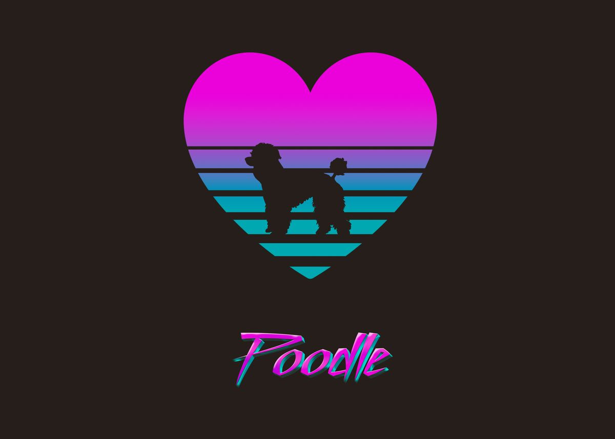 'Poodle Vaporwave' Poster, picture, metal print, paint by Visualz ...