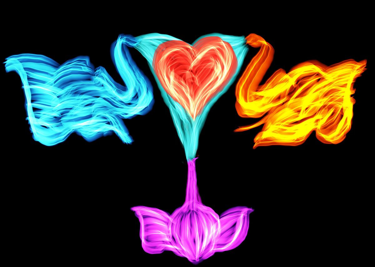 'Fireart work elephant love' Poster, picture, metal print, paint by ...