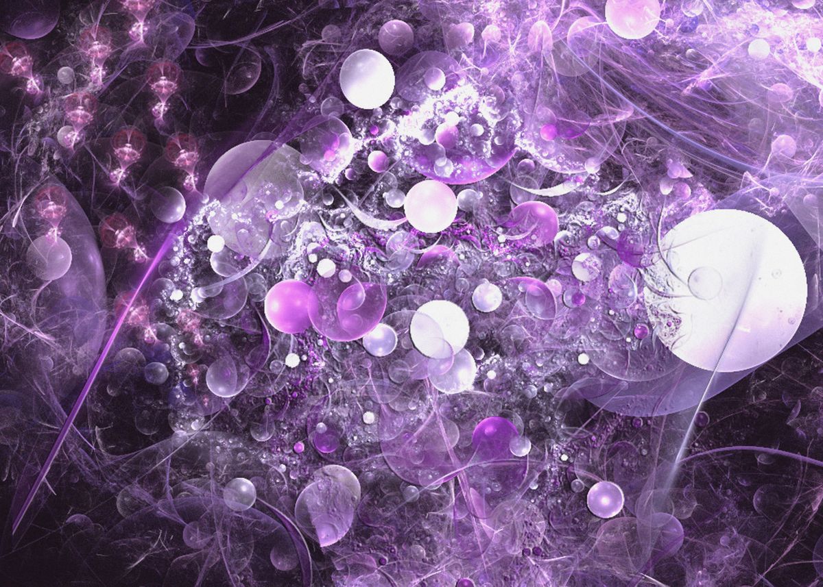 'Pink bubbles' Poster, picture, metal print, paint by Matt Corrigan | Displate