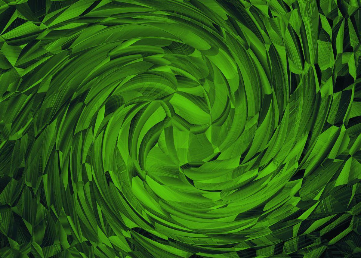 'Pattern Whirlpool green' Poster, picture, metal print, paint by ...