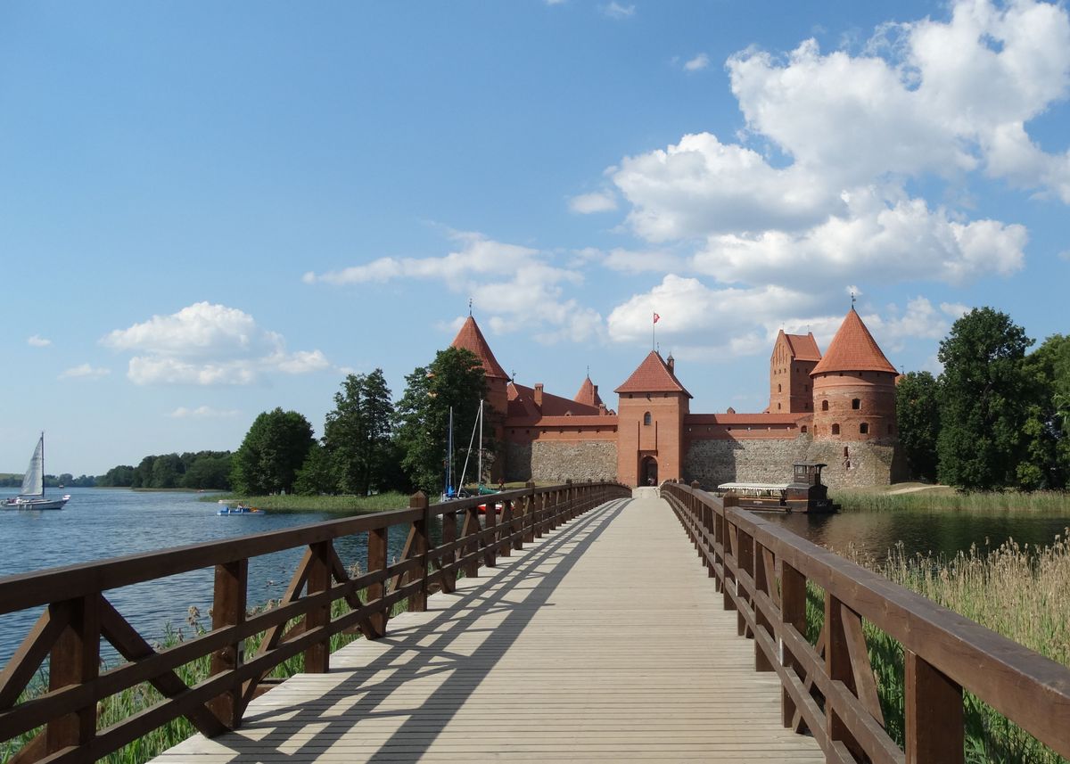 'Trakai Fairy Tale Castle ' Poster by Oscar de Vries | Displate