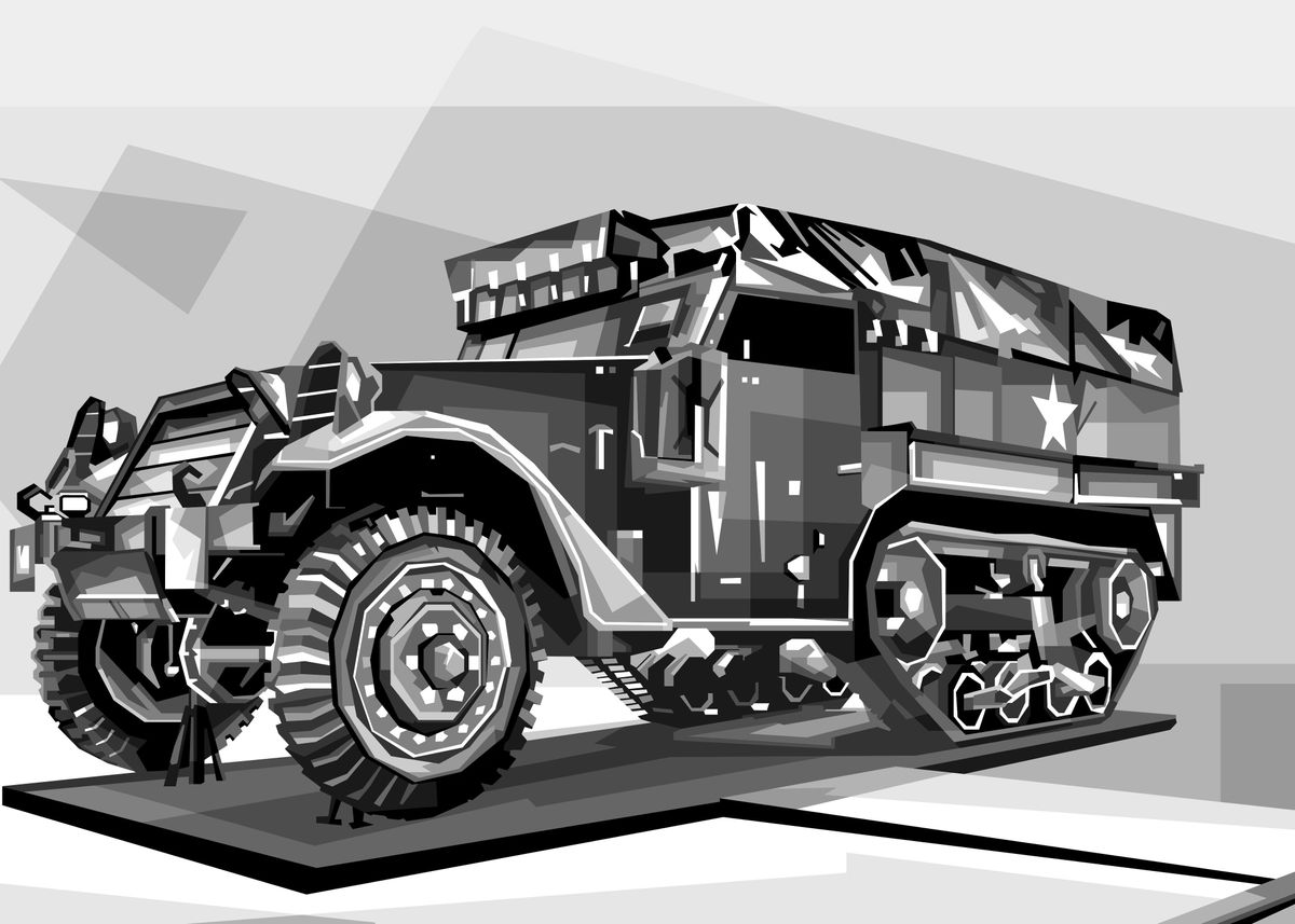 'Trucks Army Pop Art' Poster, picture, metal print, paint by Rizky Dwi ...