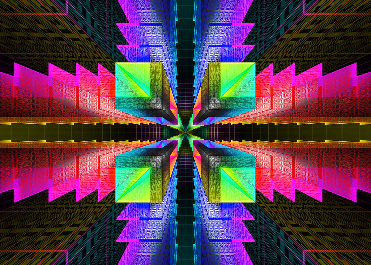 'Dark Triangle RGB Warrior' Poster, picture, metal print, paint by ...