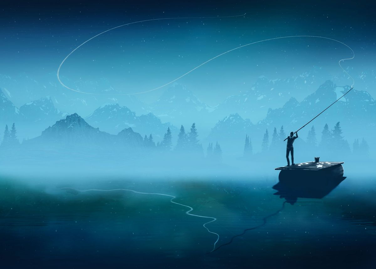 'Fishing Stars' Poster by Michaela Spatz | Displate