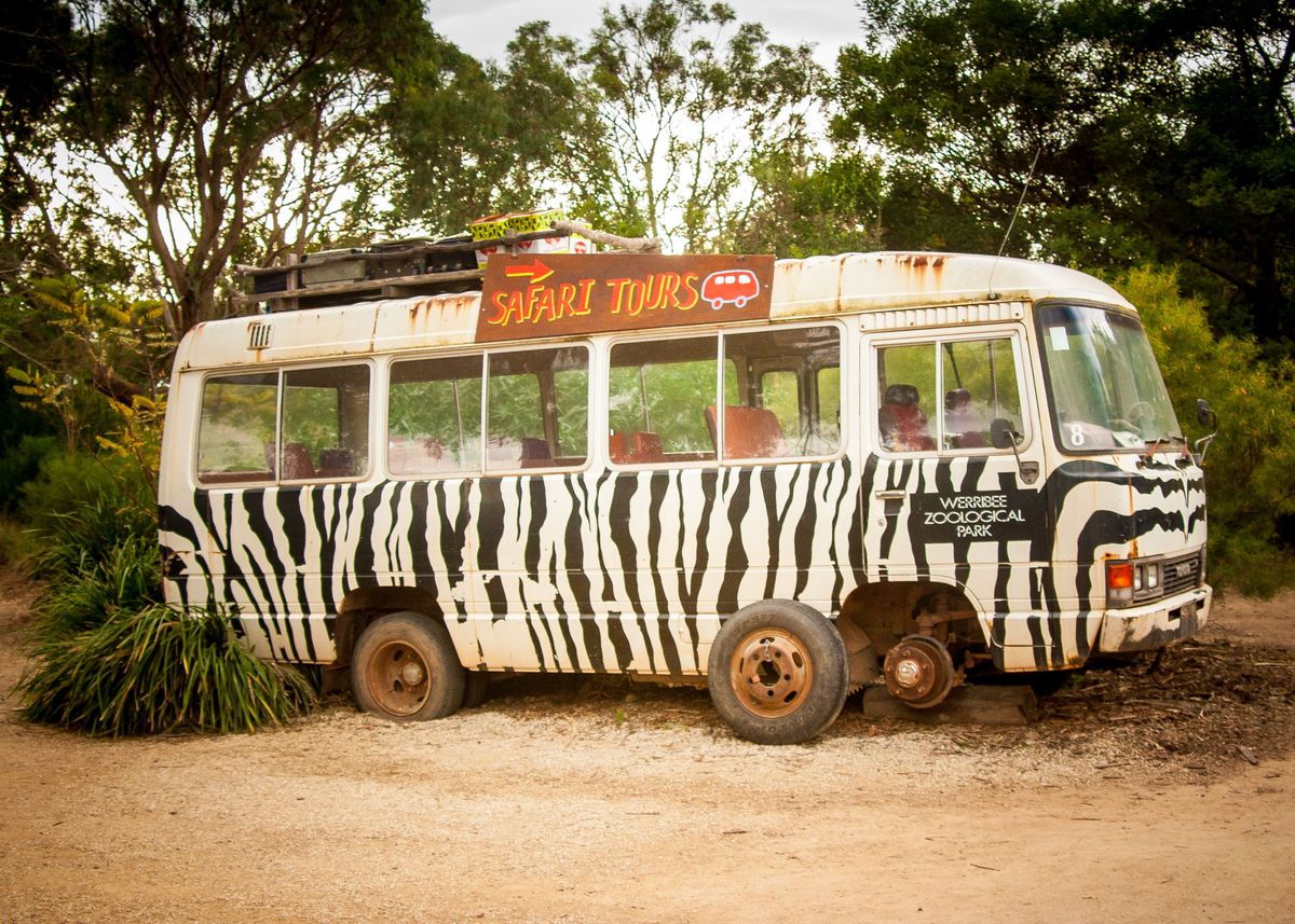 'Safari Bus' Poster by Jukka Heinovirta | Displate