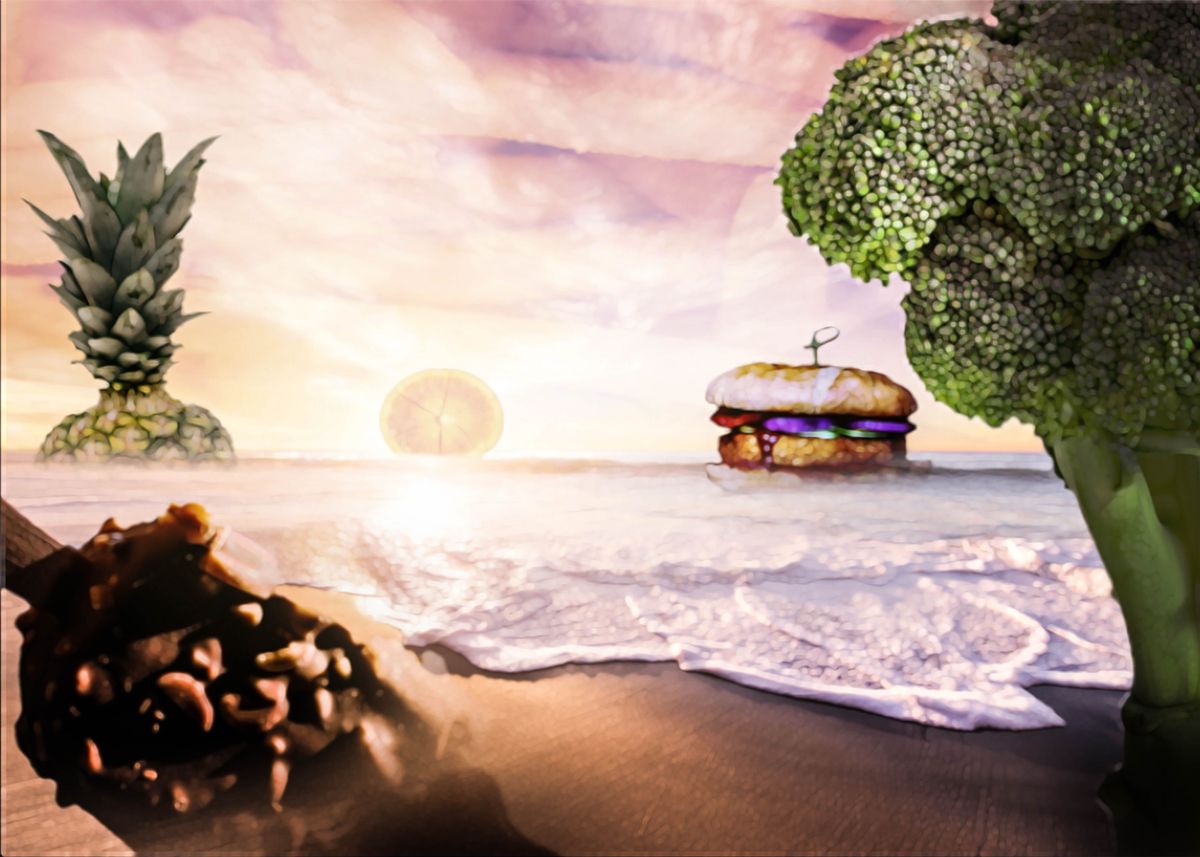 'The Food Island' Poster by Okan Byrm | Displate