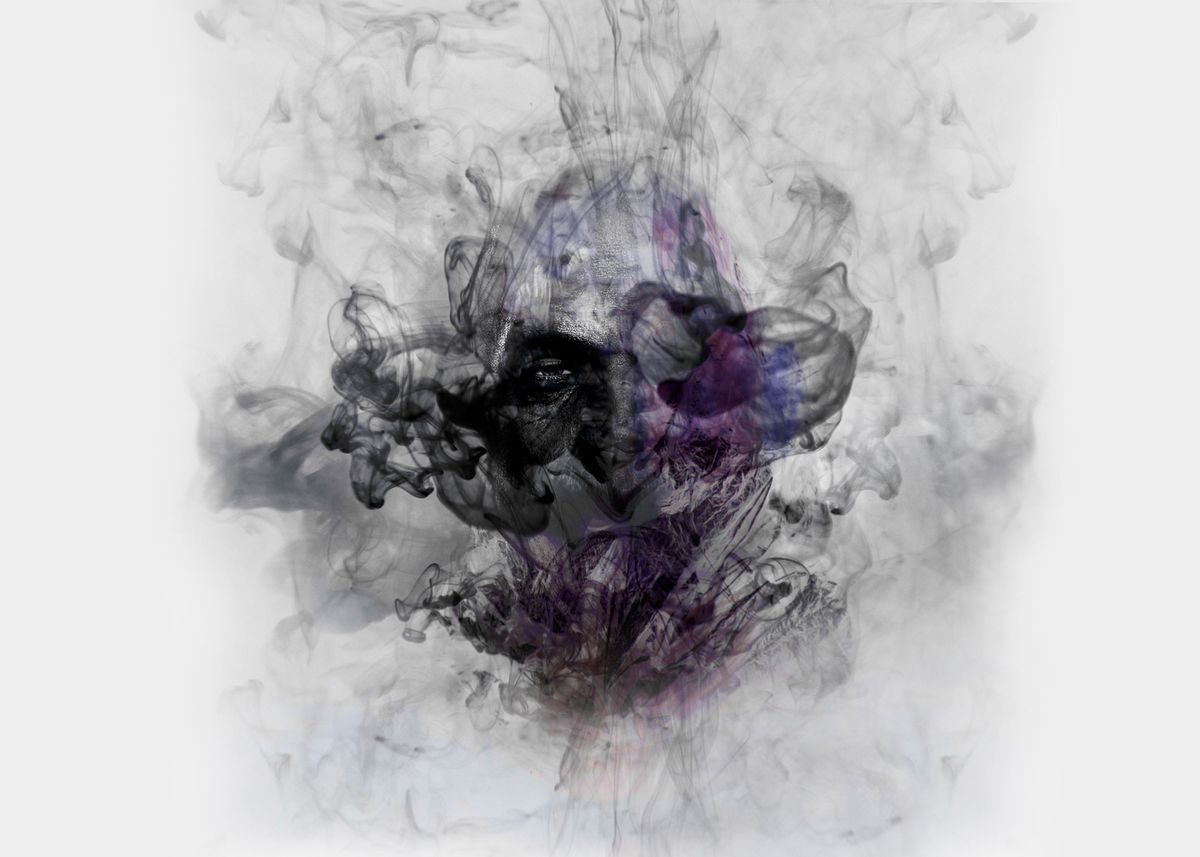 'Smoke Head' Poster, picture, metal print, paint by Dominik Redenczki ...