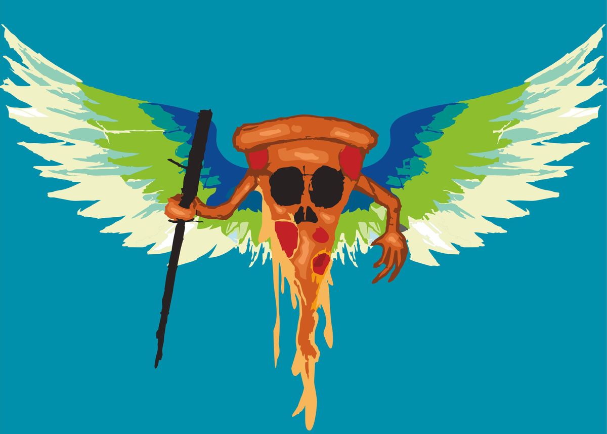 'Pizza Evil' Poster, picture, metal print, paint by Tafiz Store | Displate