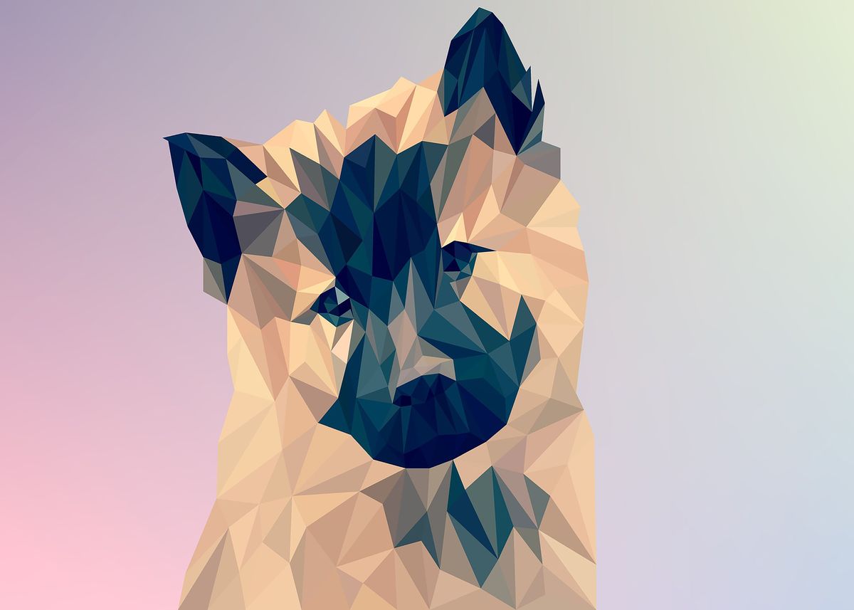 'Abstract Dog' Poster, picture, metal print, paint by Shuvro Deb Roy | Displate