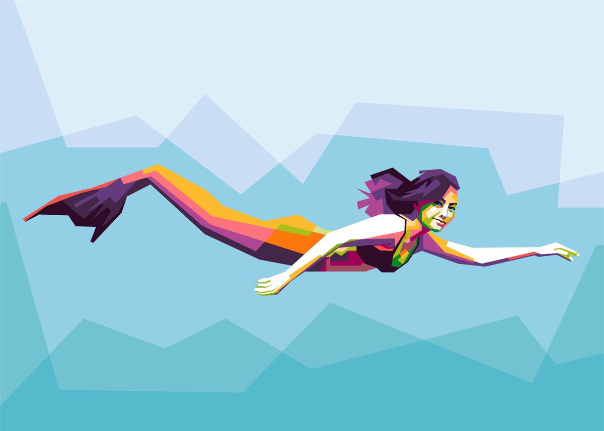 'Mermaid pop art' Poster by Muhammad Asnan Hafidh | Displate