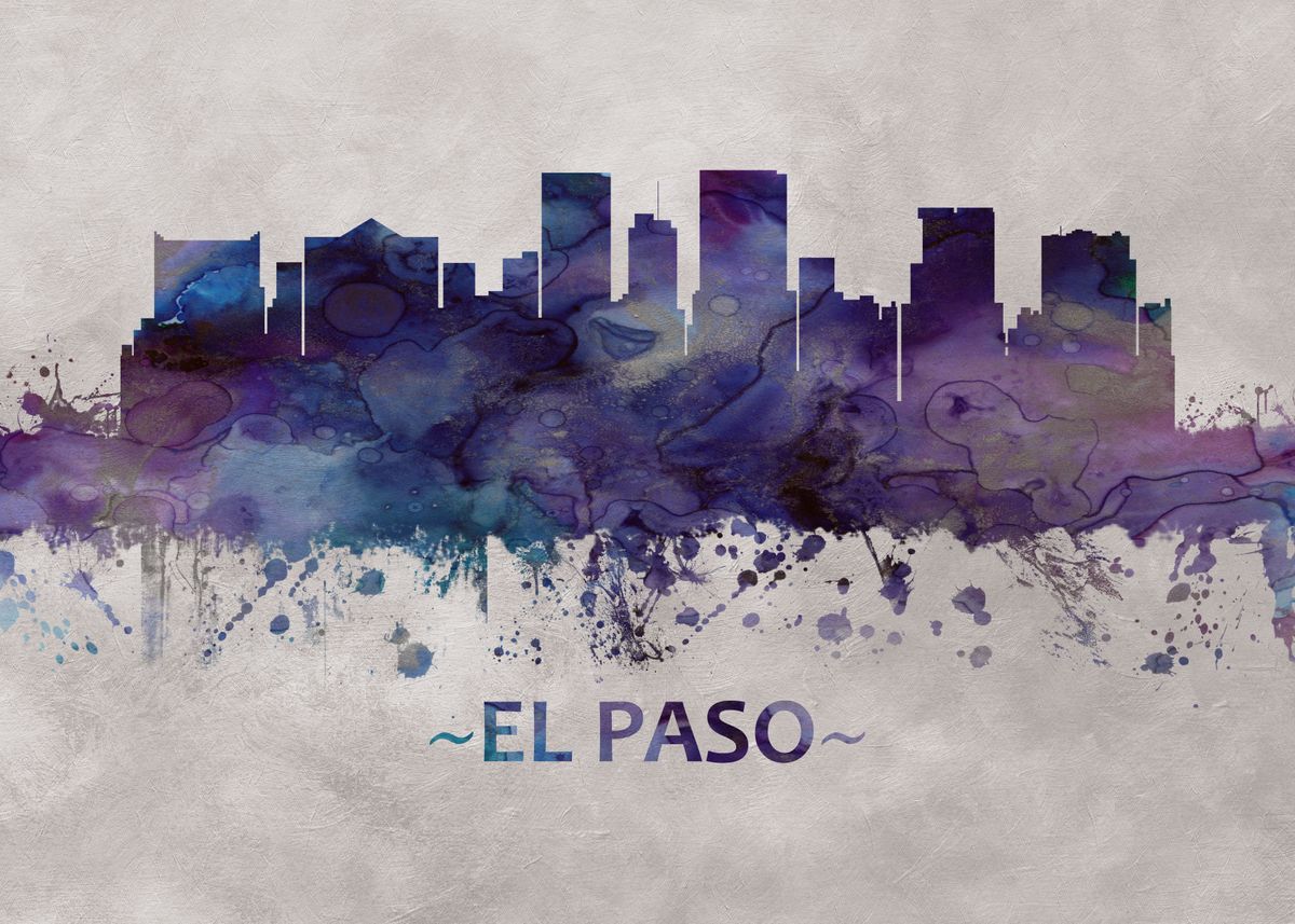 'El Paso Texas skyline' Poster, picture, metal print, paint by Towseef ...