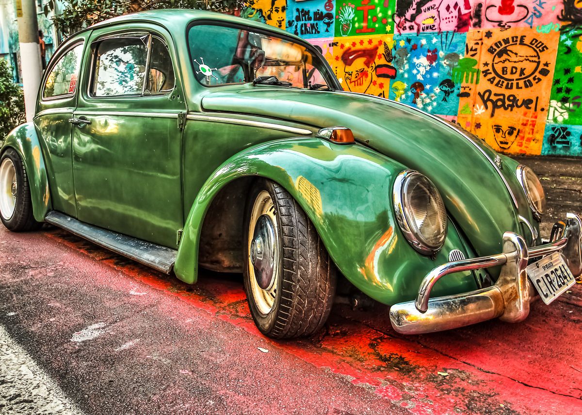 'Fusca' Poster, picture, metal print, paint by Marcelo Miguel | Displate