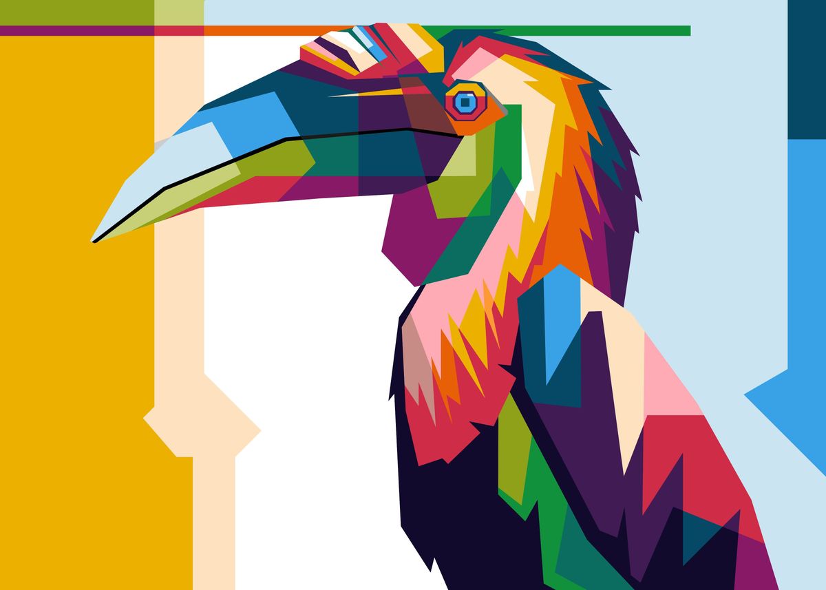 'colorful cranes' Poster by Rizky Dwi | Displate