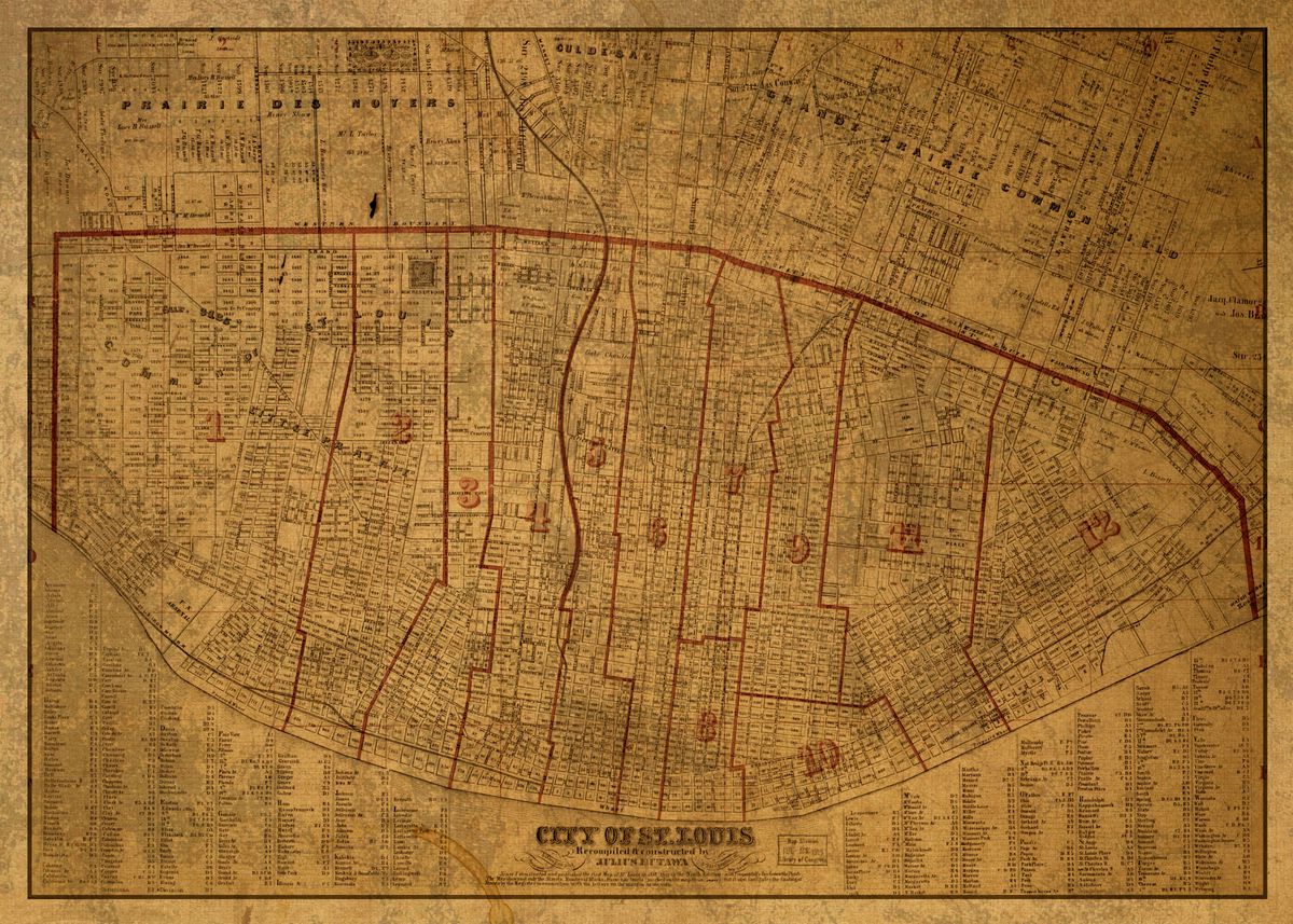 'St Louis Missouri Map 1870' Poster by Design Turnpike | Displate