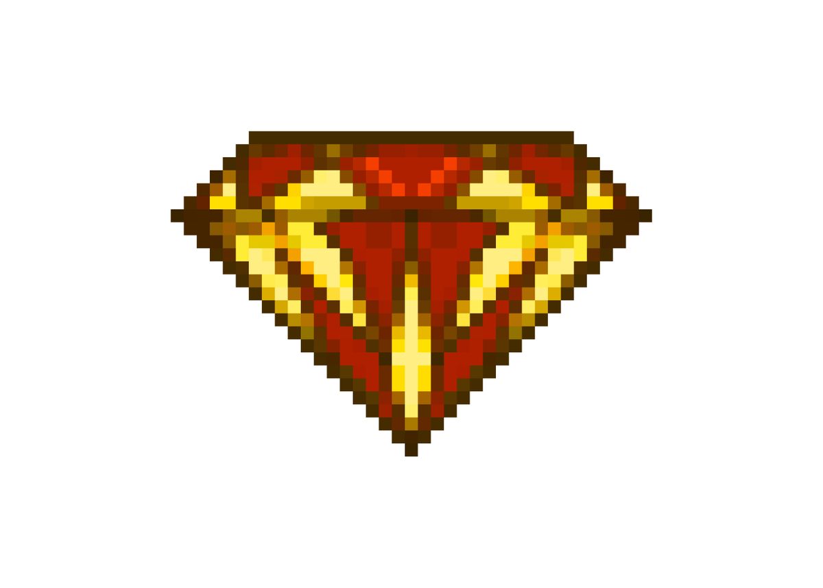 'Pixel art ruby gem' Poster, picture, metal print, paint by Gianfranco Grenar | Displate