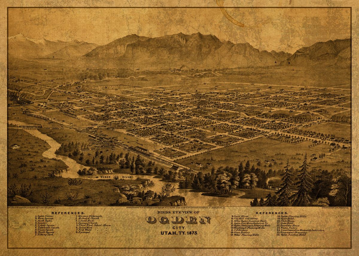 'Ogden Utah City Map 1885' Poster by Design Turnpike | Displate