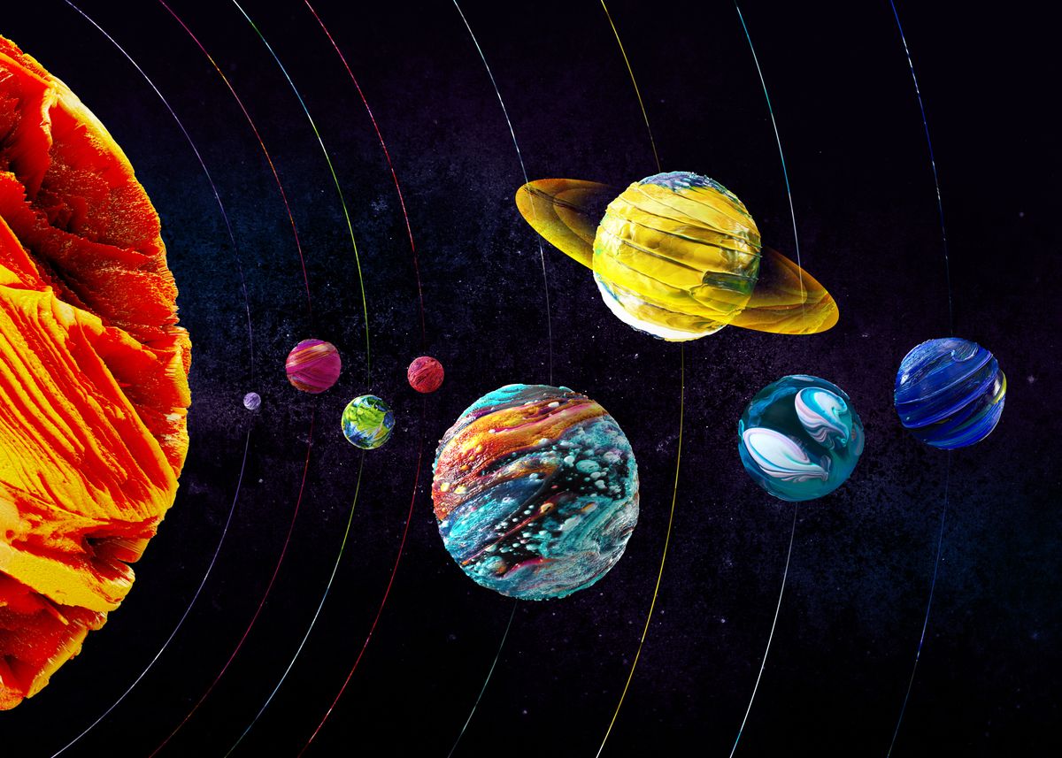 'Solar System Landscape' Poster, picture, metal print, paint by Nikita ...