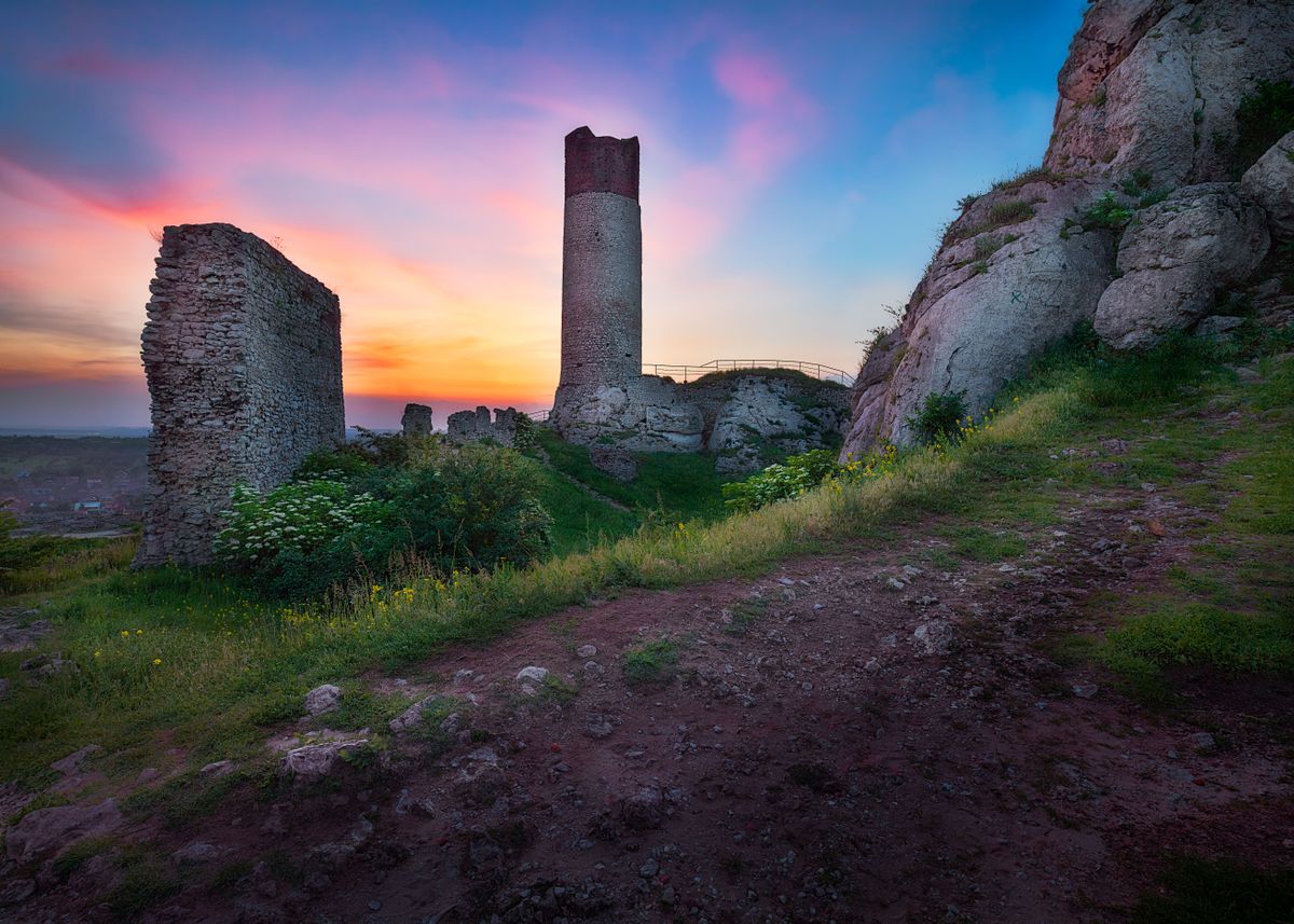 'Jurassic castle' Poster, picture, metal print, paint by Malecky | Displate
