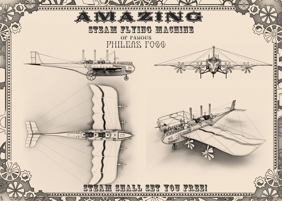 'Steam Flyer' Poster by Aivaras Grauzinis | Displate