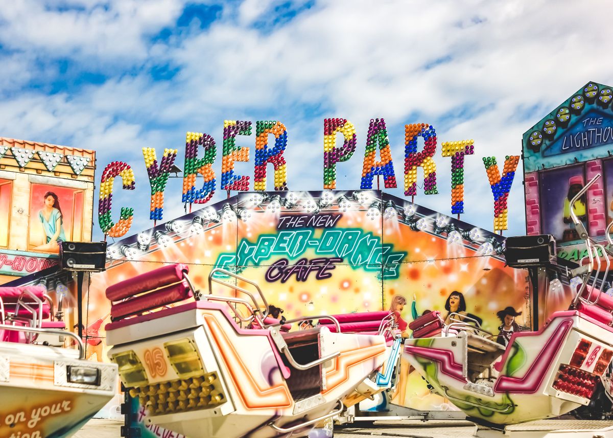 'Cyber Party' Poster, picture, metal print, paint by Ingrid Nagy | Displate