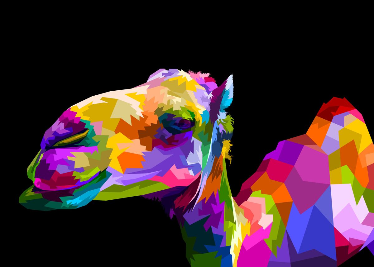 'cute colorful camel' Poster, picture, metal print, paint by peri ...