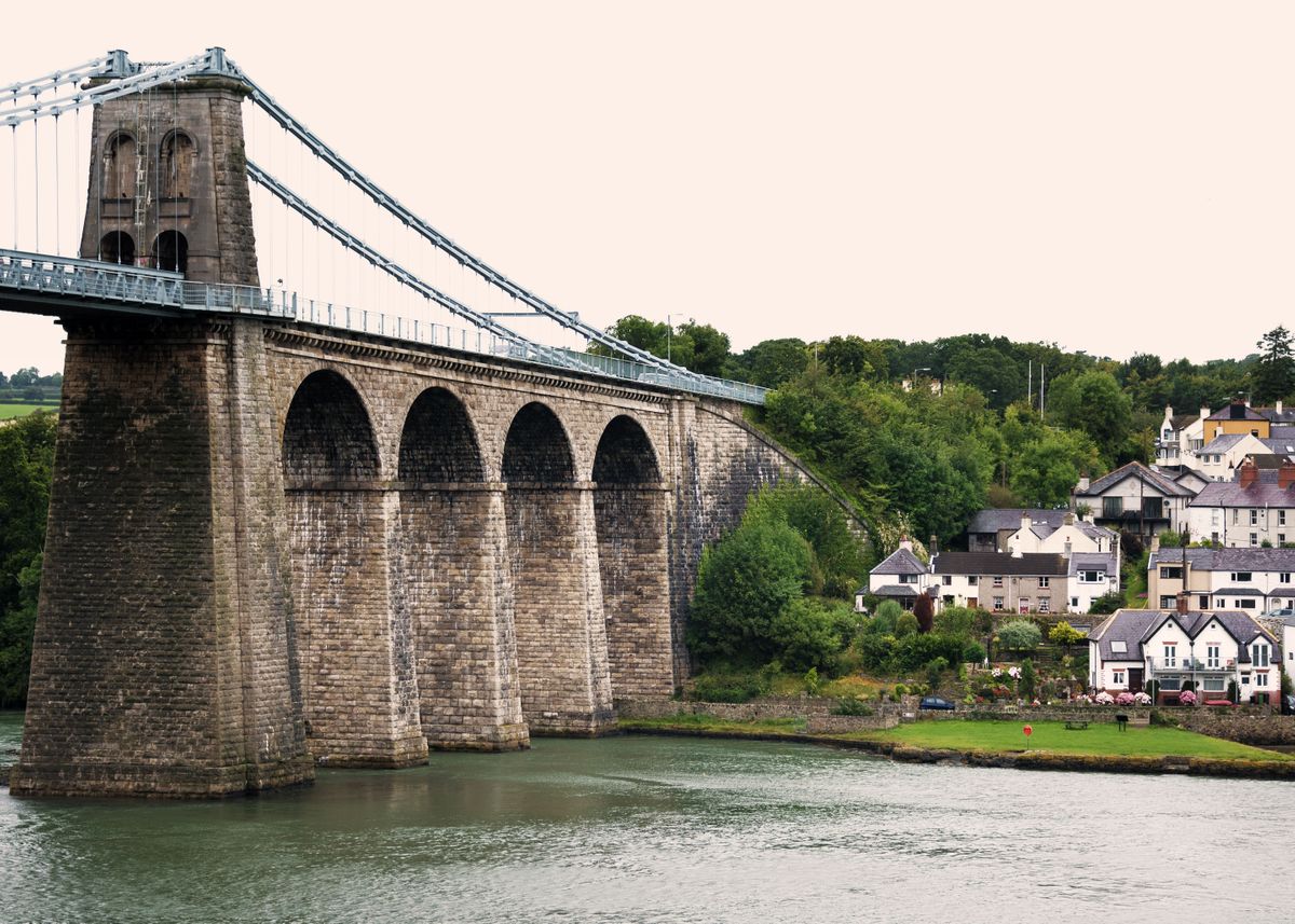 'Menai Bridge' Poster, picture, metal print, paint by Svetlana Sewell ...