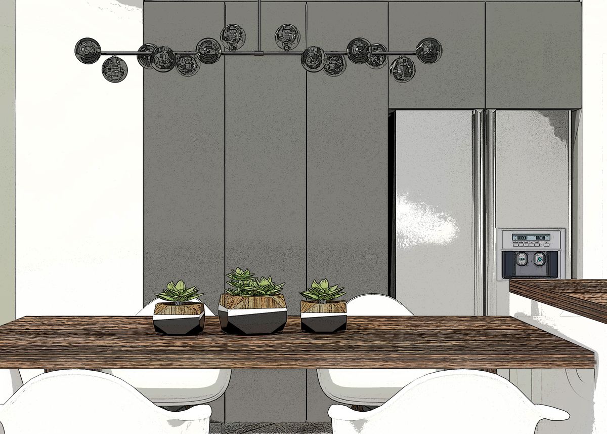 'Dining area' Poster, picture, metal print, paint by Archist Design ...