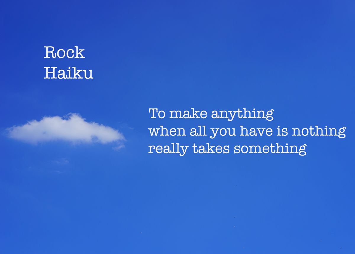 'Rock Haiku Clouds' Poster, picture, metal print, paint by ...