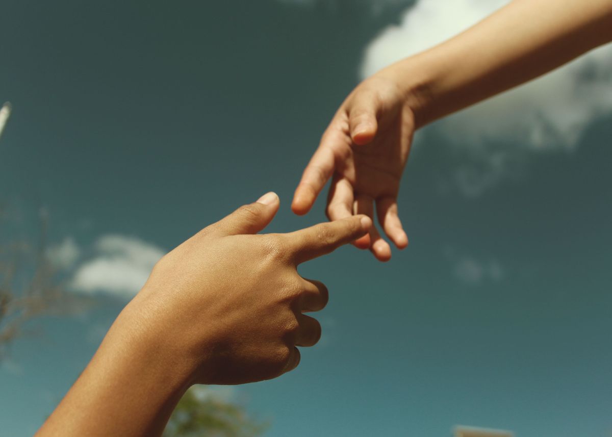 'REACH OUT' Poster, picture, metal print, paint by SloppyEggs | Displate