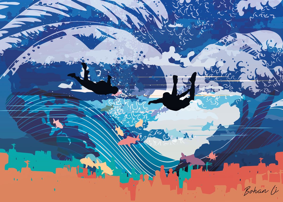 'skydive' Poster by BOHAN LI | Displate