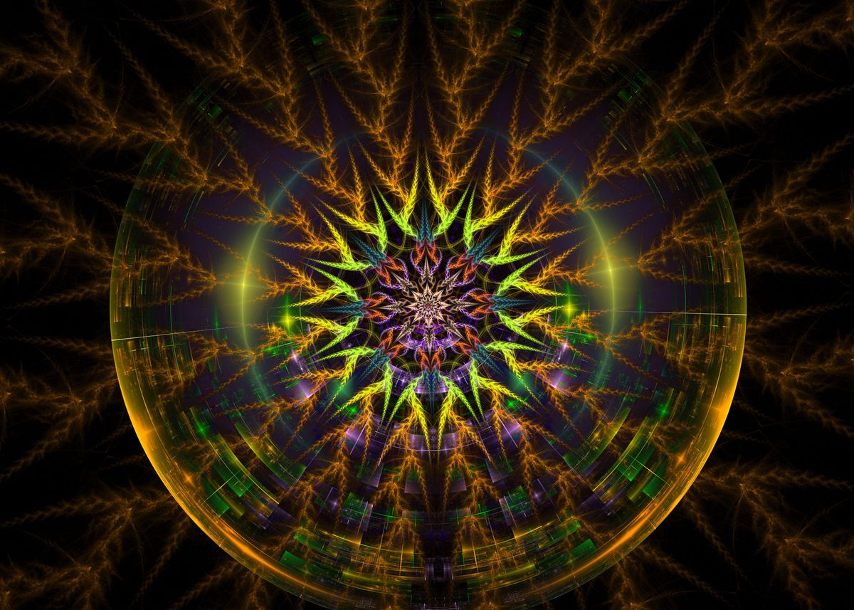 'Golden Orb of Fire' Poster by Complicated Reality | Displate