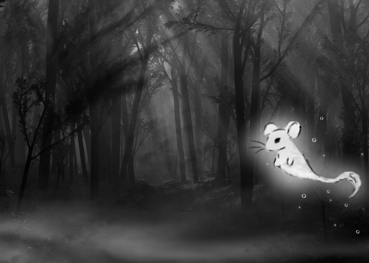 'Ghost Mouse' Poster, picture, metal print, paint by Cutey Mouse | Displate