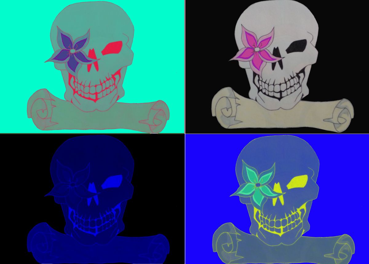 'Skull Scroll' Poster, picture, metal print, paint by Paul Mitchley ...