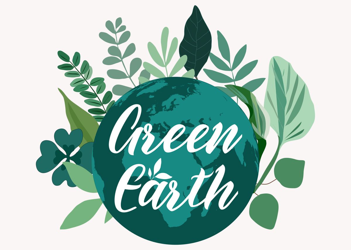 'Green Earth' Poster, picture, metal print, paint by Famenxt DB | Displate