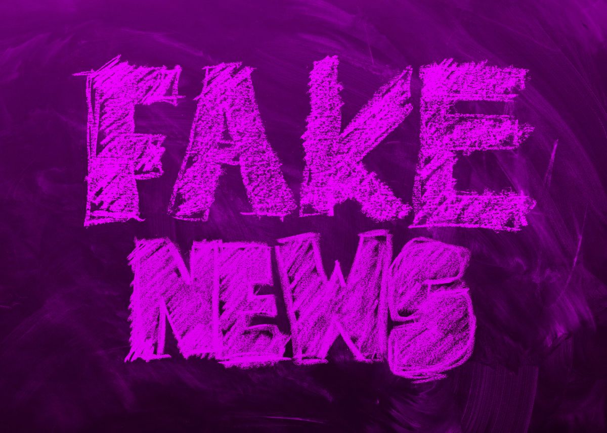 'Fake News purple magenta' Poster, picture, metal print, paint by ...