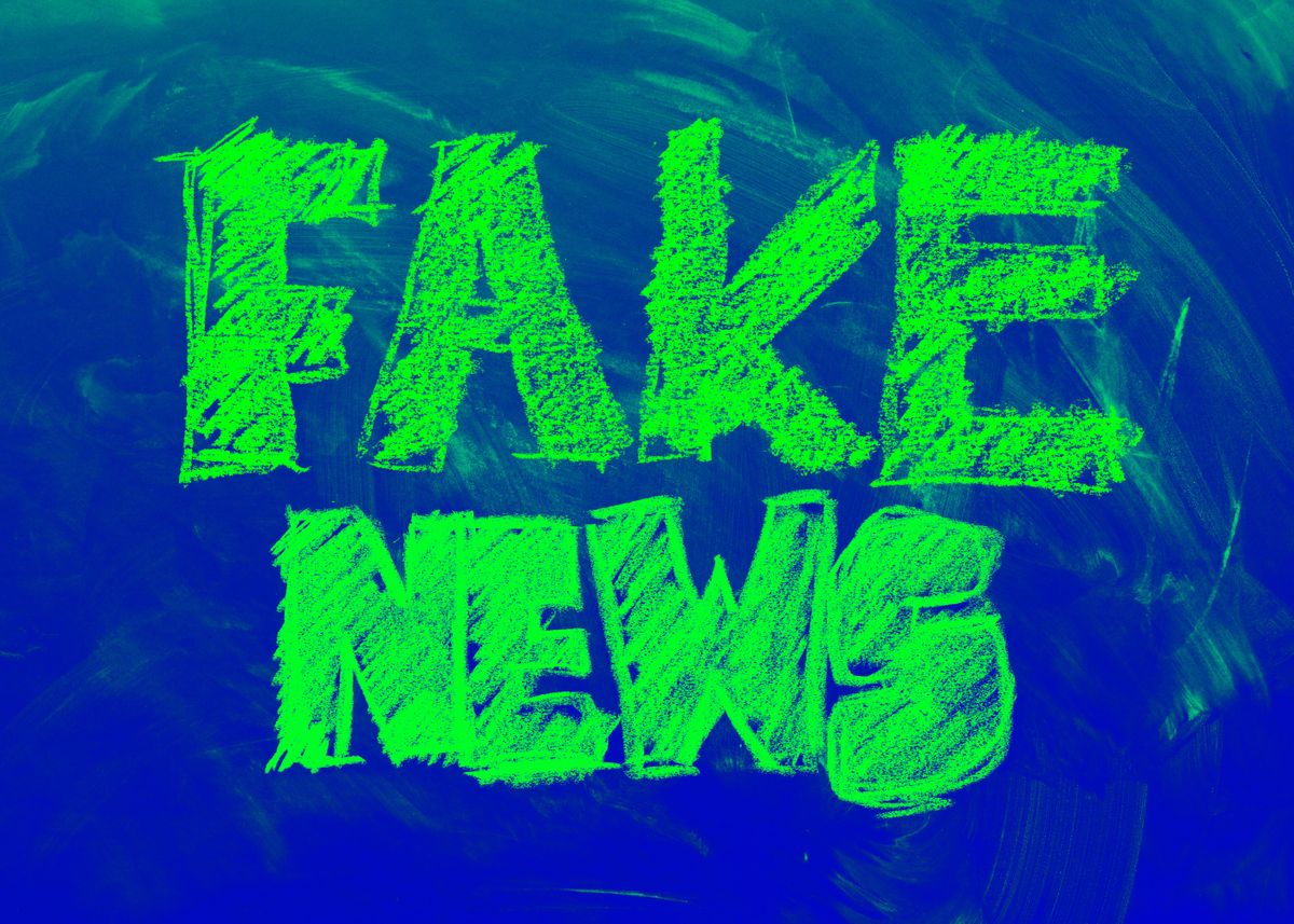 'Fake News blue green' Poster, picture, metal print, paint by Barbara ...