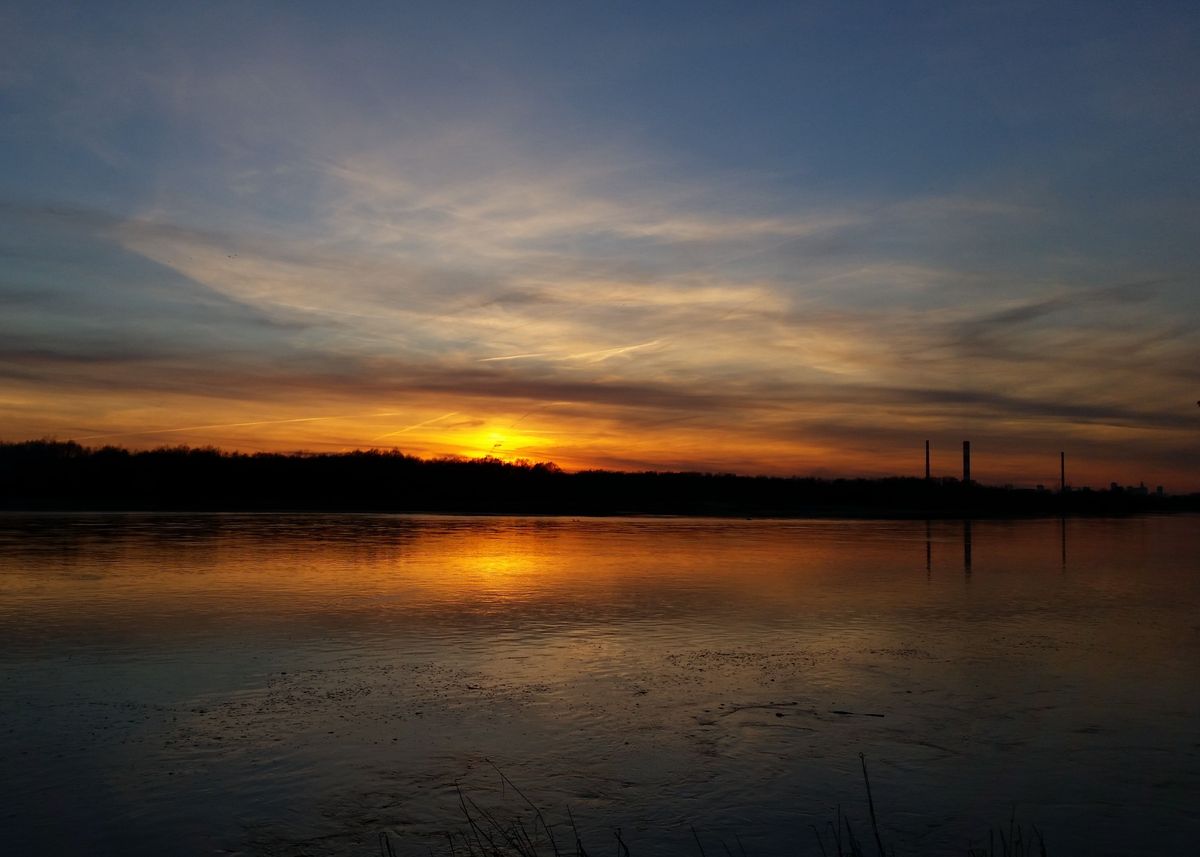 'Sunset over Wisla river' Poster by Tomasz Wardecki | Displate
