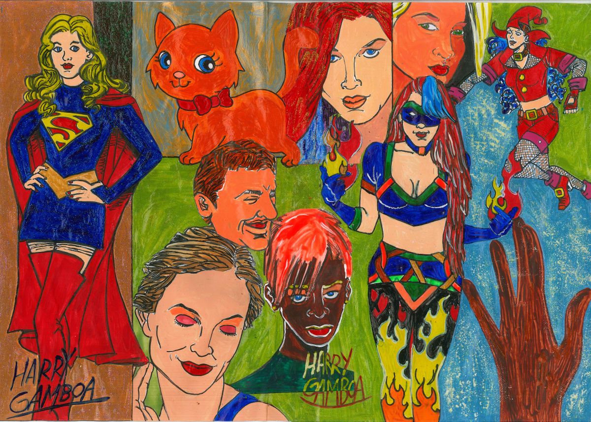 '03 HARRY GAMBOA DRAWINGS' Poster, picture, metal print, paint by HARRY ...