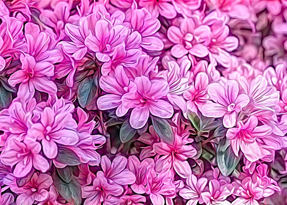 'abstract azalea ' Poster, picture, metal print, paint by Ornella ...