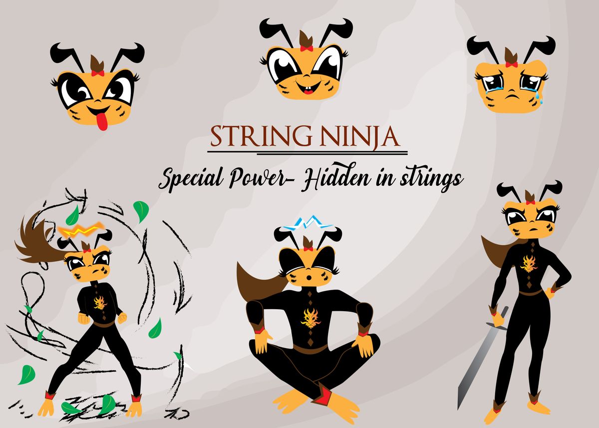 'STRING NINJA' Poster, picture, metal print, paint by Fantasy Explorer ...