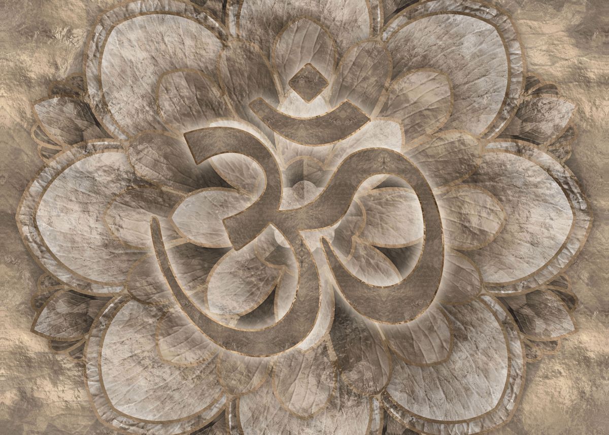 'Om Symbol Lotus flower ' Poster, picture, metal print, paint by ...