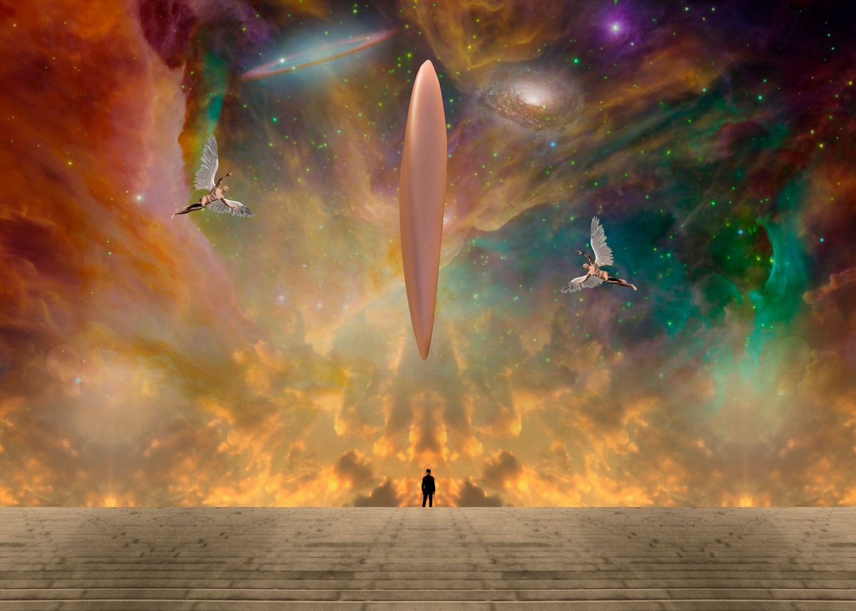 'UFO and angels' Poster by Bruce Rolff | Displate