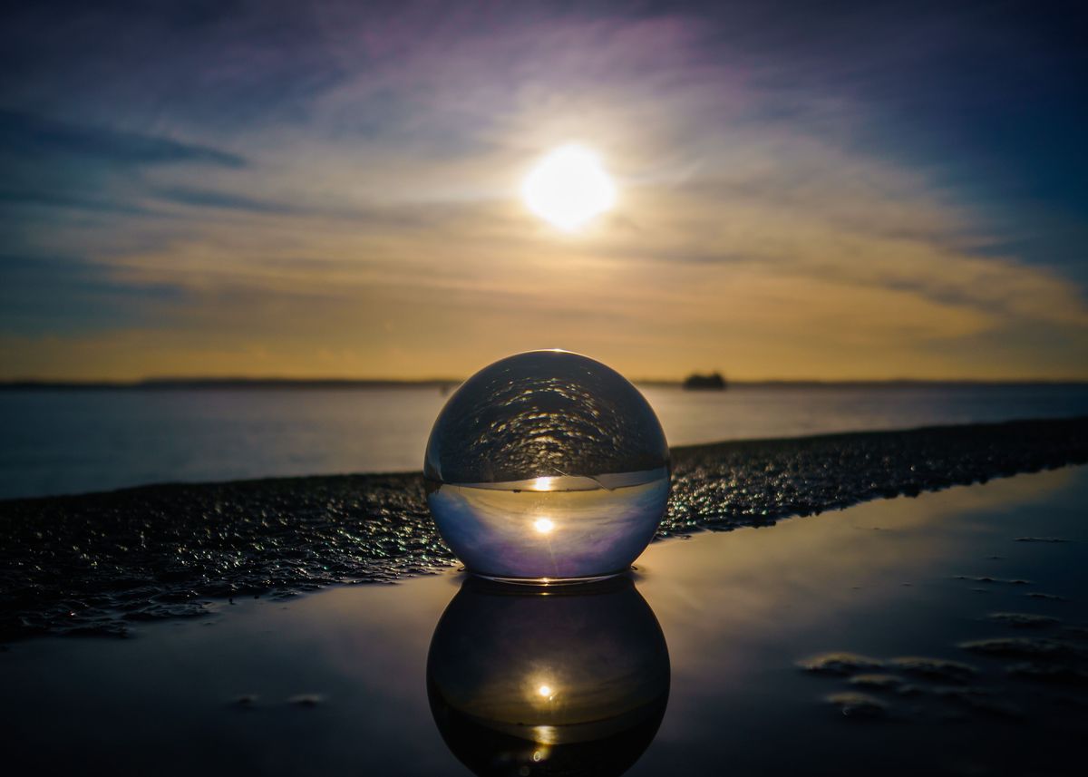 'Glass Ball Sunset' Poster, picture, metal print, paint by Andy Hornby ...